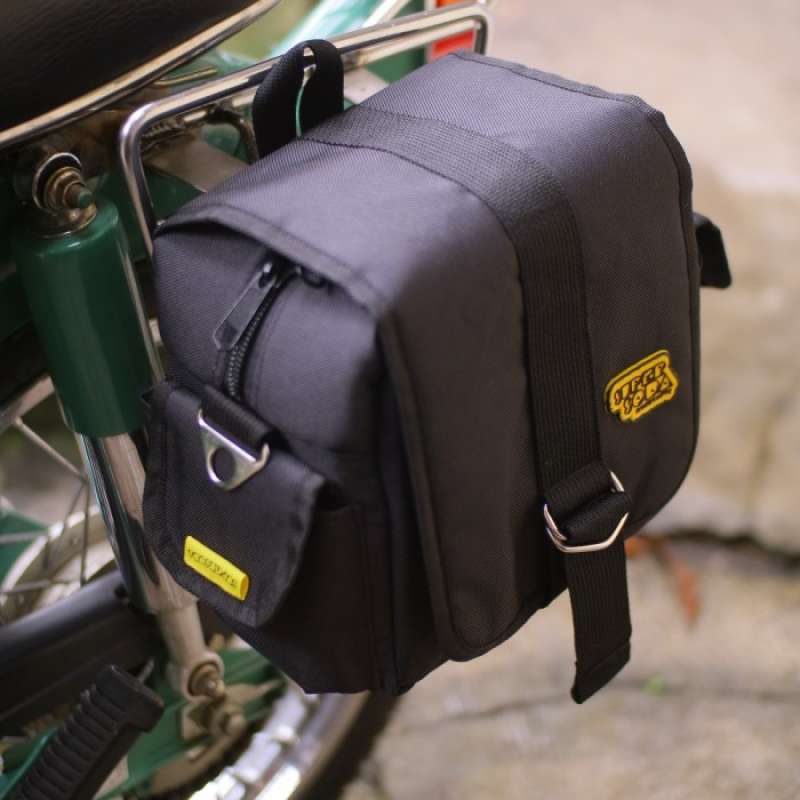 Promo SIDEBAG MOTOR KLASIK MINI PANNIER SIDE BAG MOTIF HITAM KLASIK ...
