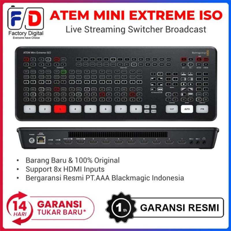 Promo Blackmagic Design Atem Mini Extreme Iso Live Stream Switcher ...