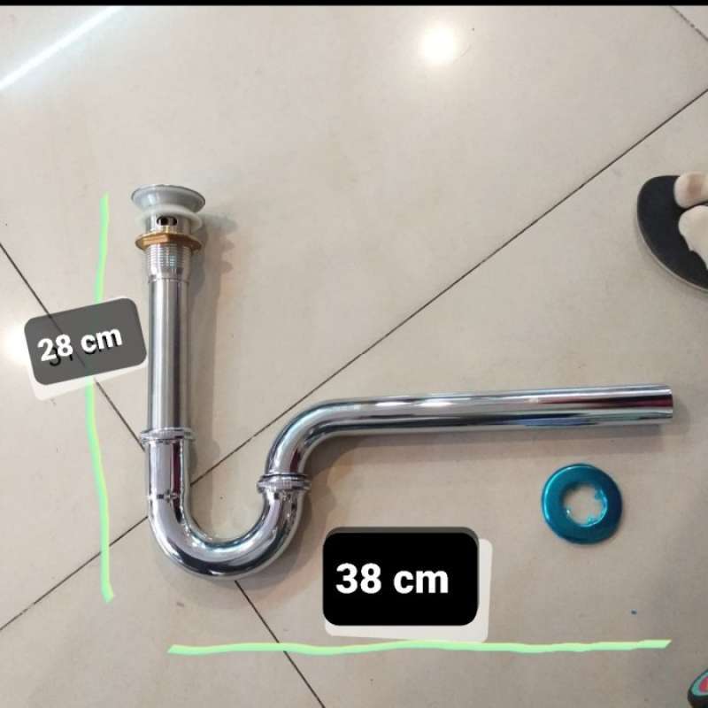 Promo Sifon Leher Angsa Pencet Wastafel Stainless Panjang Diskon 23% di ...