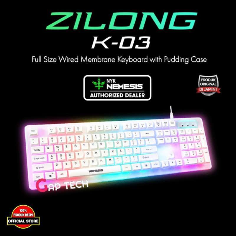 Promo NYK Zilong K 03 Full Size Wired Membrane Keyboard with Pudding ...