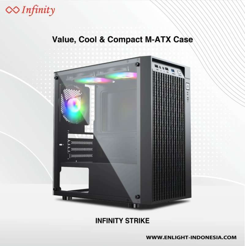 Jual Casing Infinity STRIKE - mATX Gaming Case - INCLUDE 3 FAN di ...
