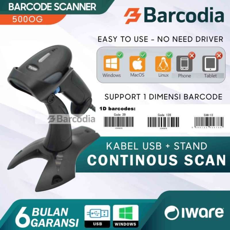 Promo Barcode Scanner Laser Tangan 1d Usb Best For Jne-jnt Support ...