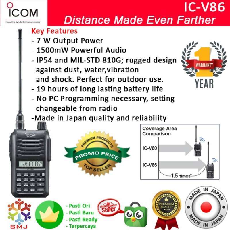 Promo Icom IC-V86 Original Made In Japan bukan IC-V80 Diskon 33% di Seller Elekto Store - Tugu ...