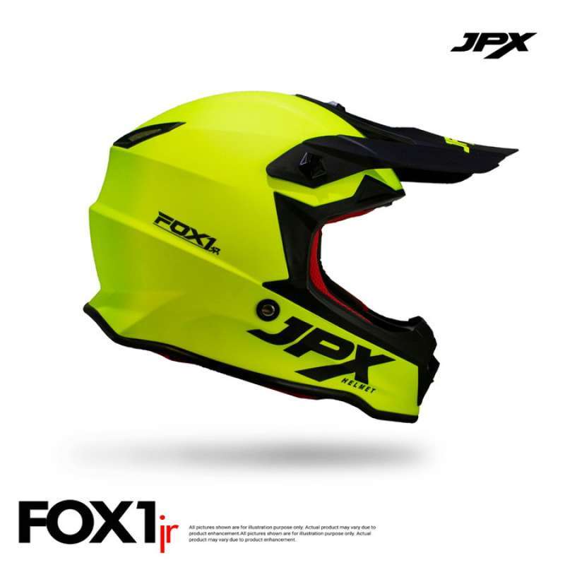 Promo Helm Jpx Cross Full Face Jr (Kids) Solid Fluorescent Yellow Doff ...