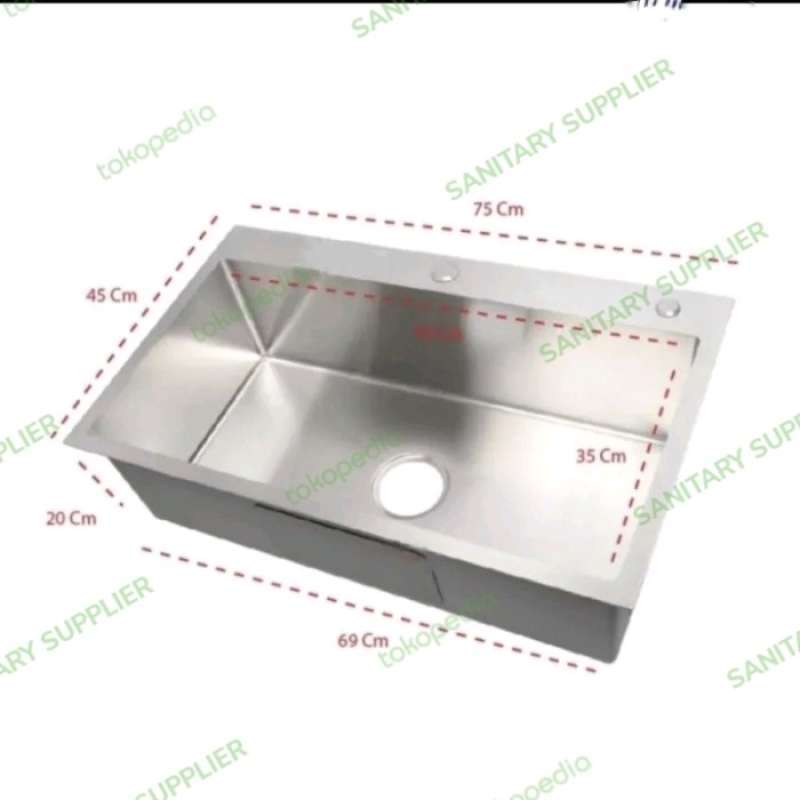 Jual Kitchen Sink 7545 Stainless Lengkap+Kran Model Bolzano/Bak Cuci ...