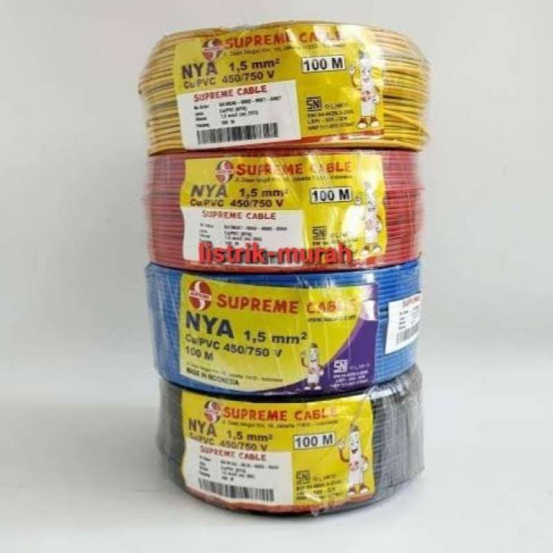 Promo Supreme Nya 1X1.5 1 X 1.5 Kabel Listrik 100 Meter Kawat Tunggal ...