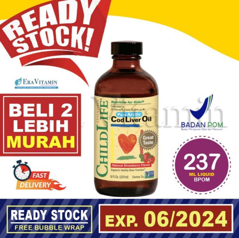 Promo Childlife Cod Liver Oil Natural Strawberry Flavor 237 Ml / Child Life Diskon 4% Di Seller ...