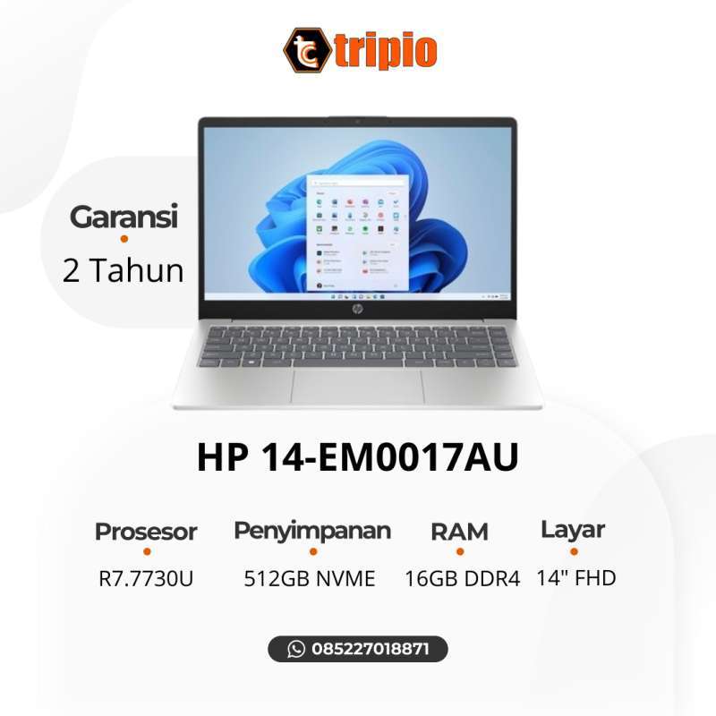 Jual LAPTOP NB HP 14-EM0017AU R7.7730U 16GB 512GB 14 WIN11 OHS di ...