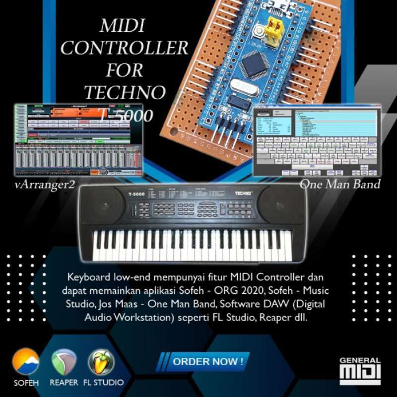 Jual Modul Midi Controller Techno T-5000 (tuts, Tombol Kontrol, Pitch ...