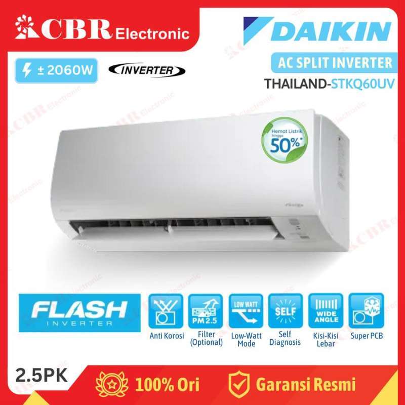 Jual AC DAIKIN FLASH INVERTER 2.5PK STKQ60UV - (R32) THAILAND di Seller ...