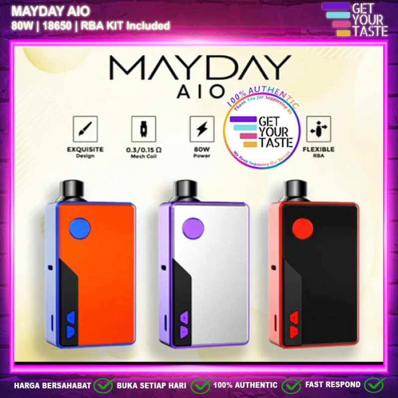 Promo Rincoe MAYDAY AIO 80W With Manto RBA Pod Mod Kit Authentic by May ...