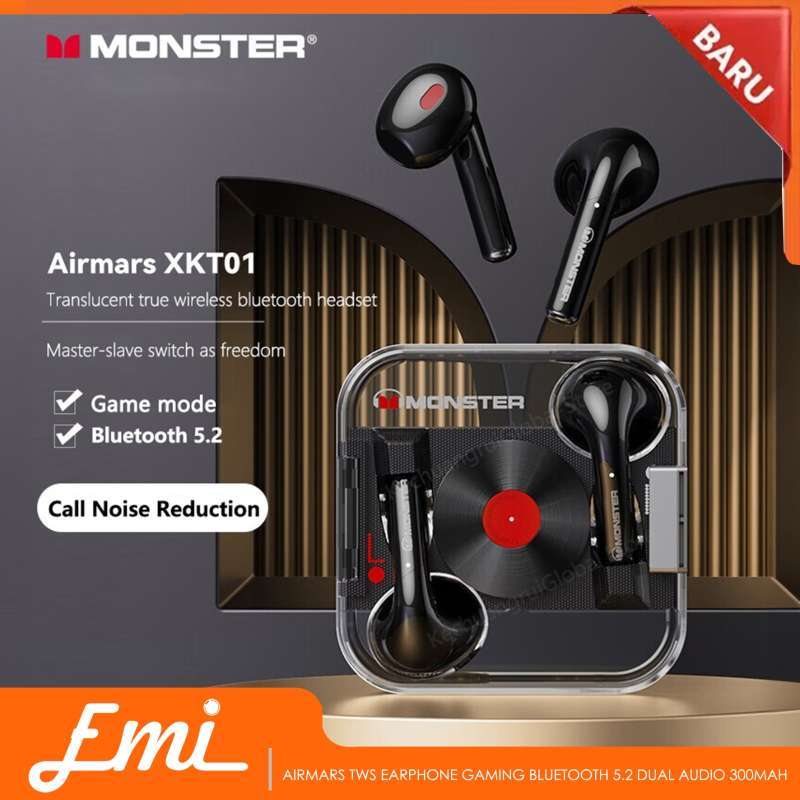 Promo Monster Airmars Tws Earphone Gaming Bt 5.2 Dual Audio 300mah ...