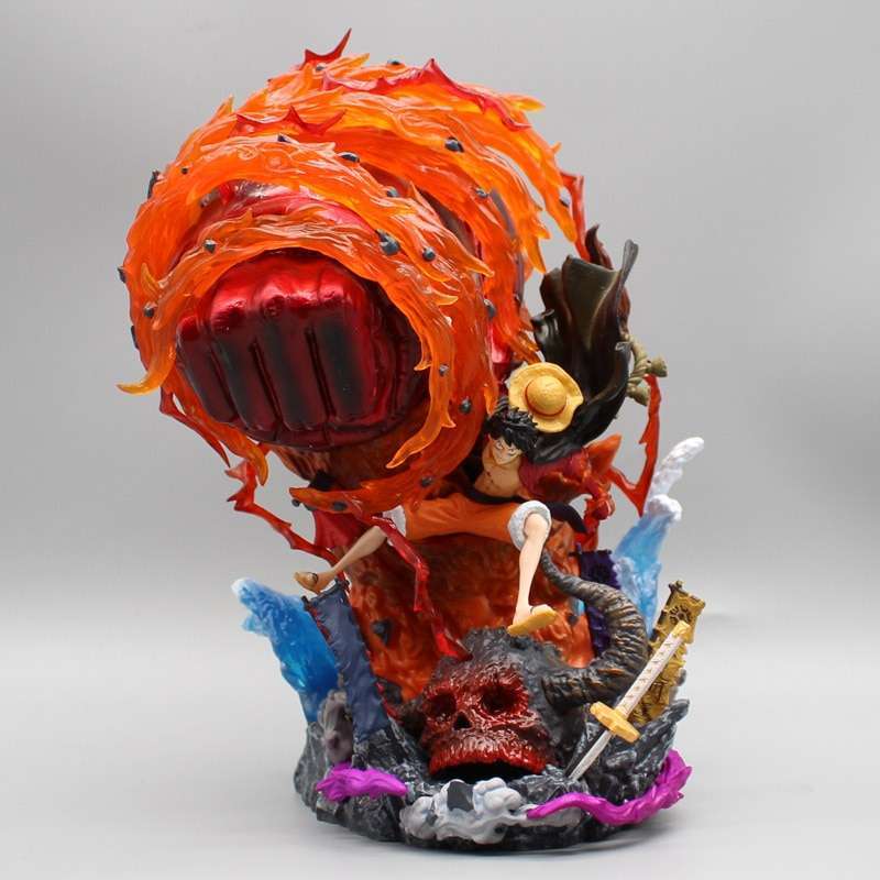 Promo One Piece Gk Anime Figure 23cm Luffy Figures Gear 3 Figurine Red ...