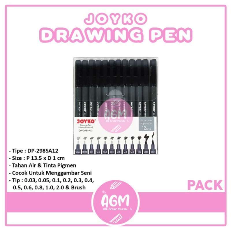 Jual Joyko Drawing Pen Dp - 298sa 12 Tipe Ukuran [ Set ] Di Seller ...