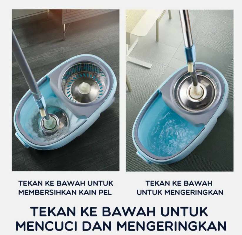 Jual Alat Pel Lantai Kain Fiber SAMONO dengan Ember Spin Mop di Seller ...