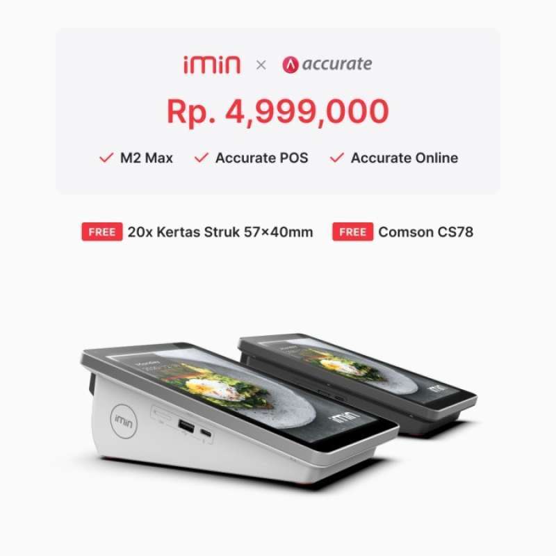 Promo Paket Tablet Kasir M2 Max Android 11 2g/16g Imin X Accuratepos 12 ...