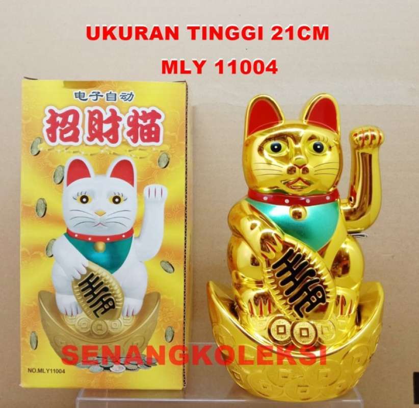 Jual Patung Boneka Kucing Hoki Lucky Cat 21cm Jumbo Yuan Bao Maneki ...