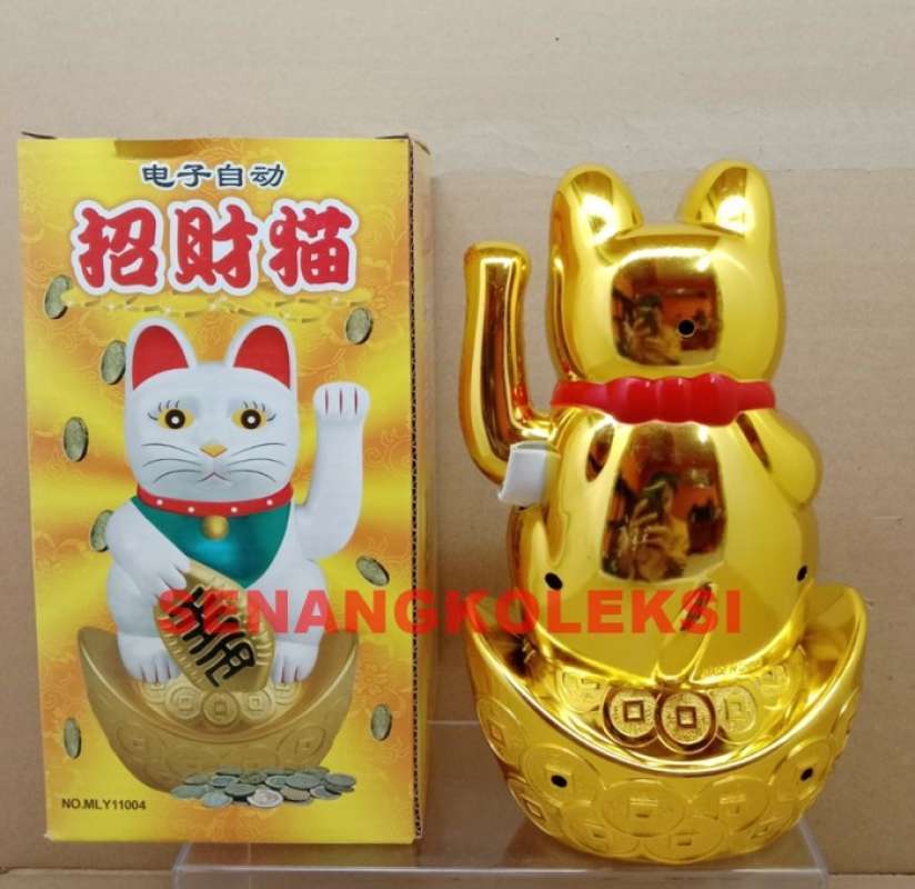 Jual Patung Boneka Kucing Hoki Lucky Cat 21cm Jumbo Yuan Bao Maneki ...