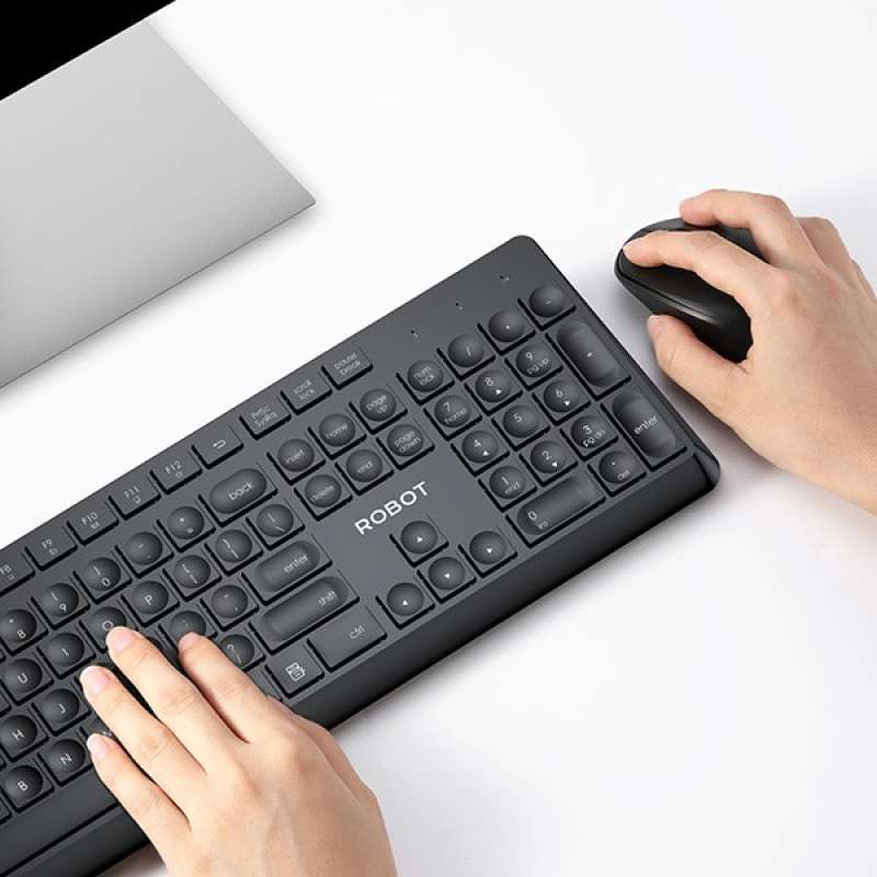 Jual Robot Km4000 Wireless Keyboard And Mouse Combo Silent Key - Black ...
