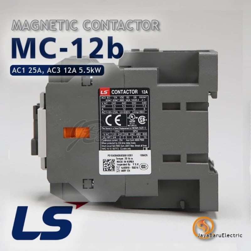 Jual Kontaktor / Contactor Ls Mc-12b Mc12b Mc12 110v 220v 380v Ac Coil ...