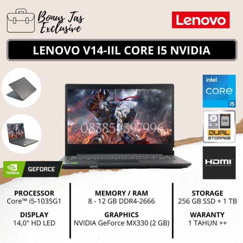 Promo Lenovo Gaming V14-iil Core I5-1035g1 12gb Ram Ssd 256gb+1tb 14 Nvidia Diskon 33% Di Seller ...