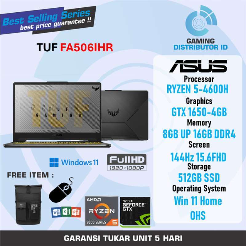Promo ASUS TUF FA506 nVIdia GTX1650 Ryzen 5 4600H 16GB 512SSD W11 + OHS ...