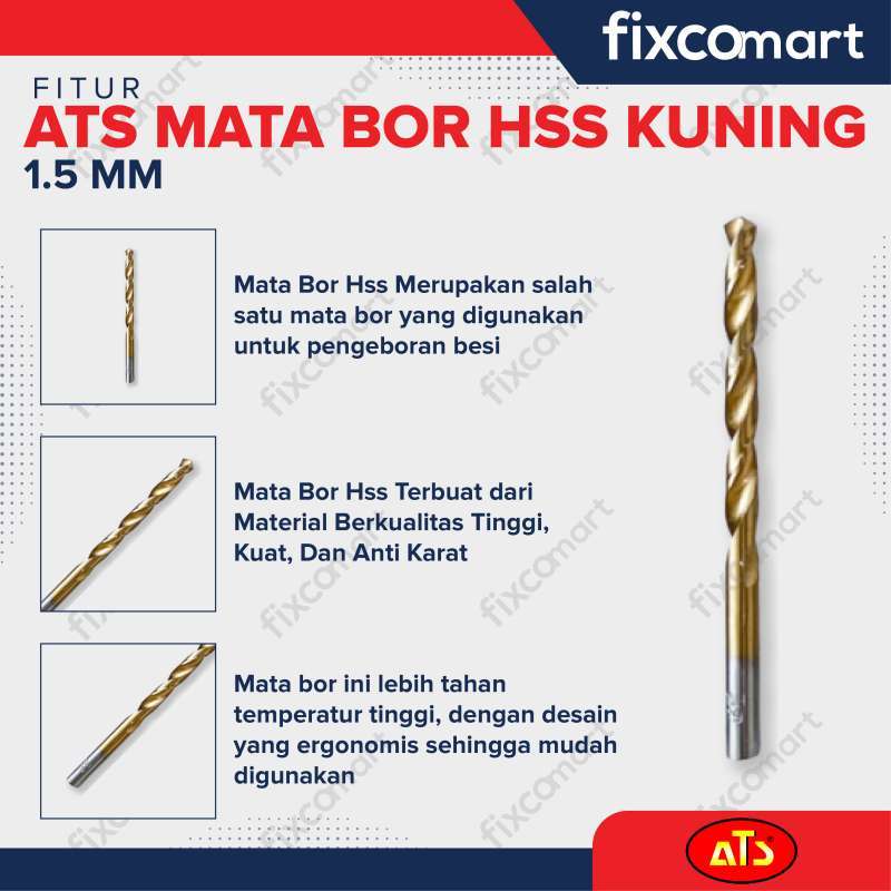 Promo ATS Mata Bor HSS 1.5 – 13 MM Diskon 43% di Seller Fixcomart.com Official Store ...