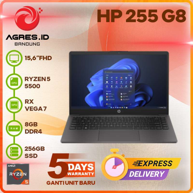 Jual HP 255 G8 R5 5500 8GB 256GB 15.6FHD NUMPAD SLIM BEZEL di Seller ...