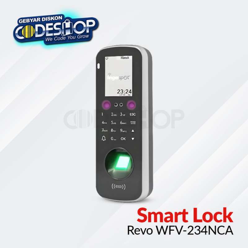 Promo Mesin Absensi Fingerspot Revo WFV-234NCA Smart Door Lock Wajah ...