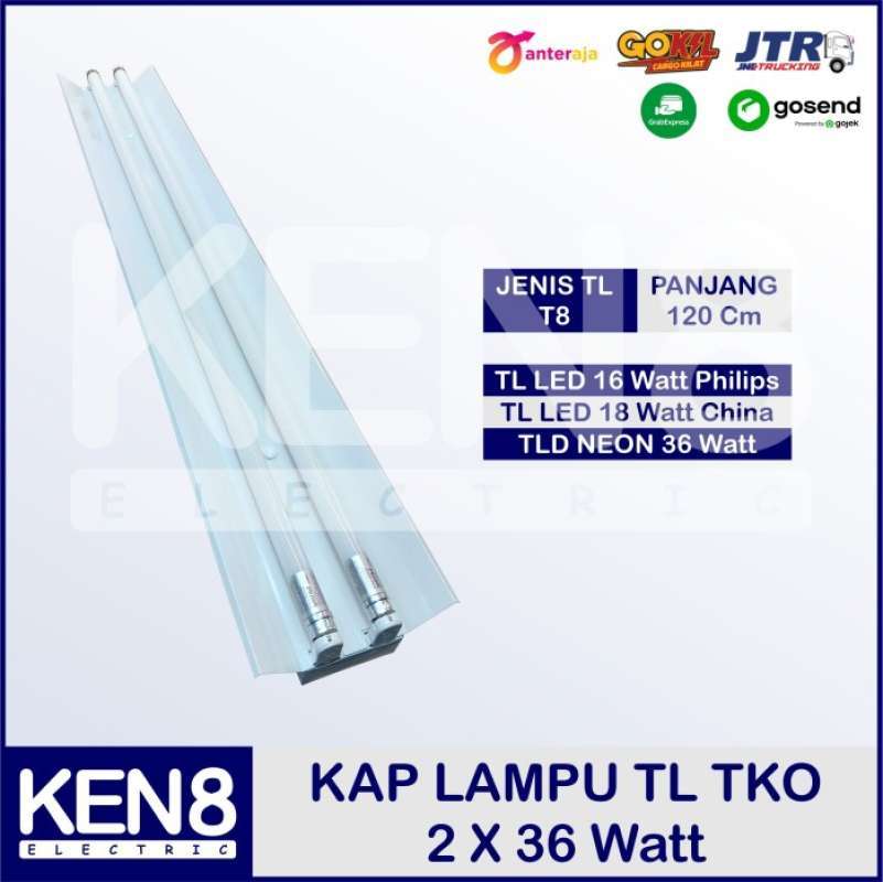 Promo Kap Lampu Tl Tko 2 X 36 Watt | 2 X 18 Watt Led Diskon 23% Di ...