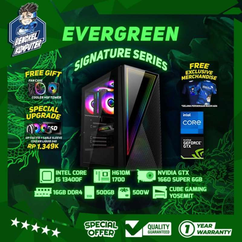 Jual PC SIGNATURE EVERGREEN - INTEL I5 13400F GTX 1660 SUPER 6GB PC ...