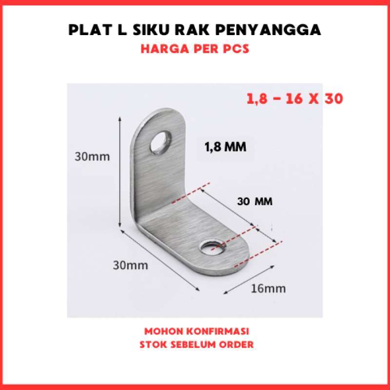 Jual Plat Siku Besi L, Penyangga Ambalan Bracket, Plat Besi Siku Rak ...