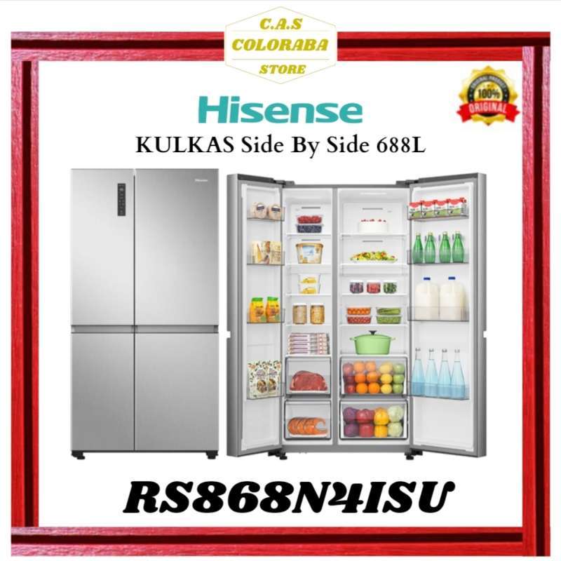 Jual Hisense Kulkas Side By Side Rs688 Inverter Original, Murah ...