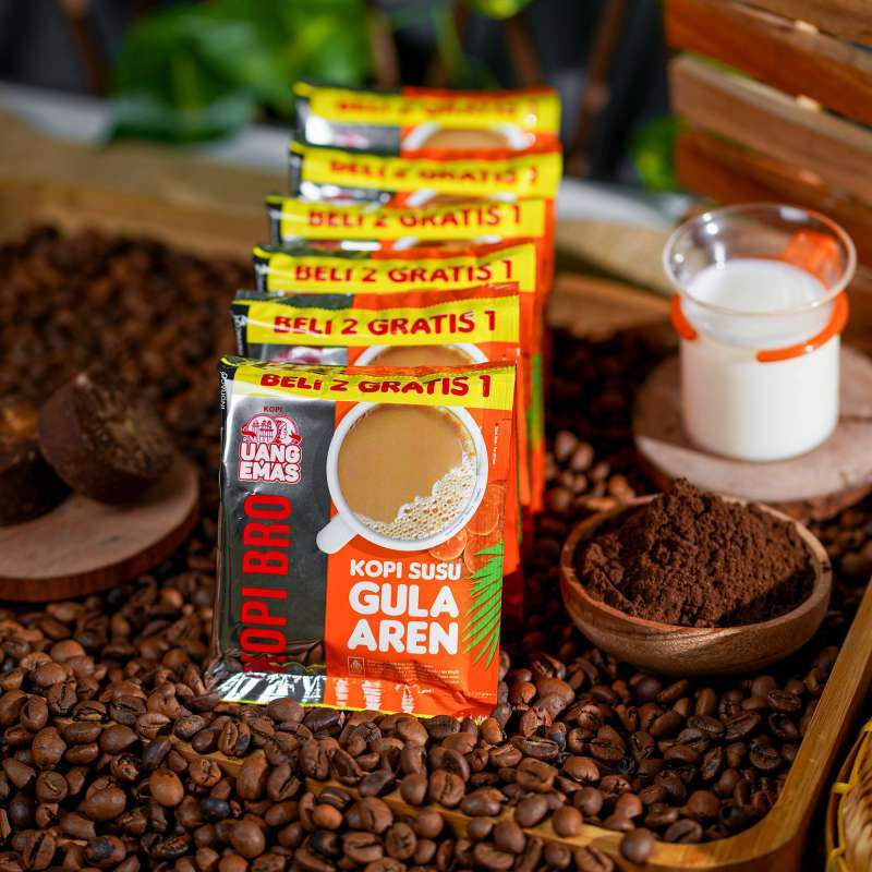 Jual Uang Emas Kopi Bro Kopi Susu Gula Aren (10 Sachets X 27g) Di ...