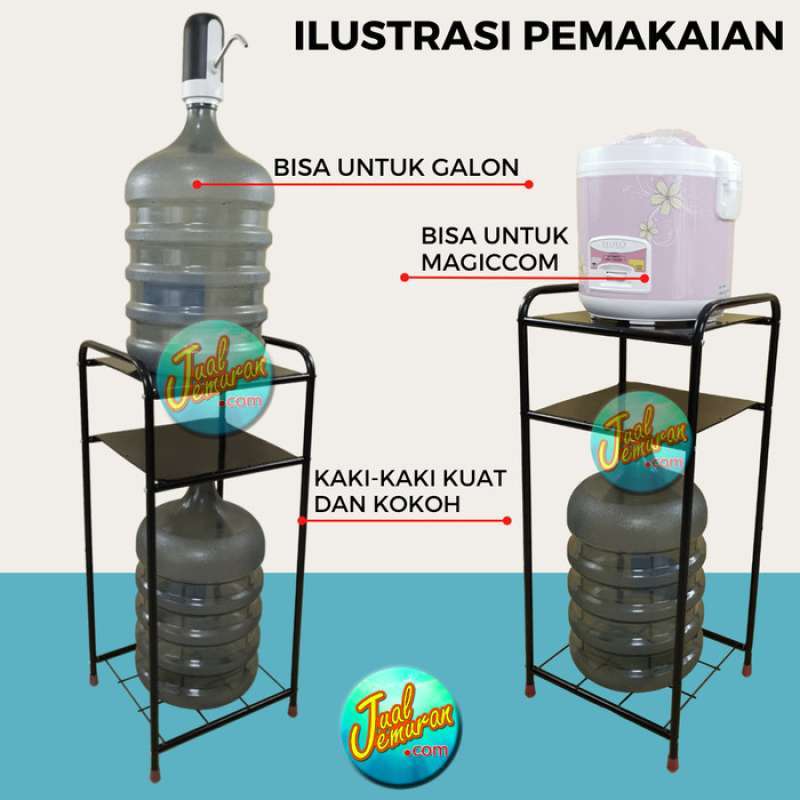 Promo Rak Galon Dispenser Besi 3 Susun Warna Putih Diskon 33% di Seller ...