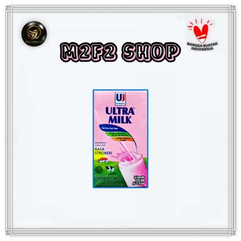 Promo Susu Ultra Milk Mini Kotak UHT Rasa Strawberry | Stroberi - 125 ...
