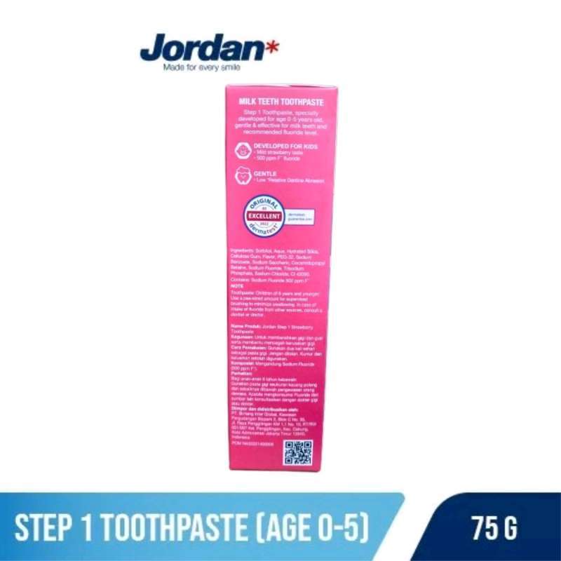 Jual Jordan - Oral Care Kids Toothpaste Step 1 (strawberry) - Pasta ...