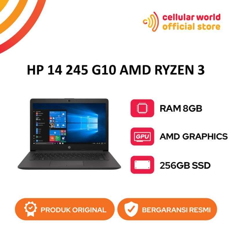 Jual HP 14 245 G10 AMD Ryzen 3 8GB/256GB SSD 14 - Black di Seller ...