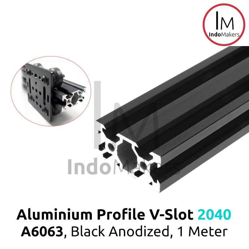 Jual Aluminium Profile / Extrusion A6063 V Slot 2040 Linear Rail Black ...
