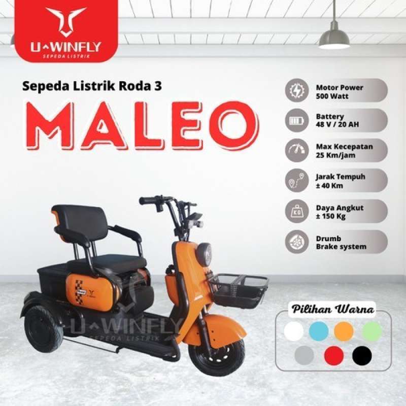 Promo Sepeda Listrik Roda Tiga Uwinfly Maleo 48V/20Ah - Pink Diskon 9% ...