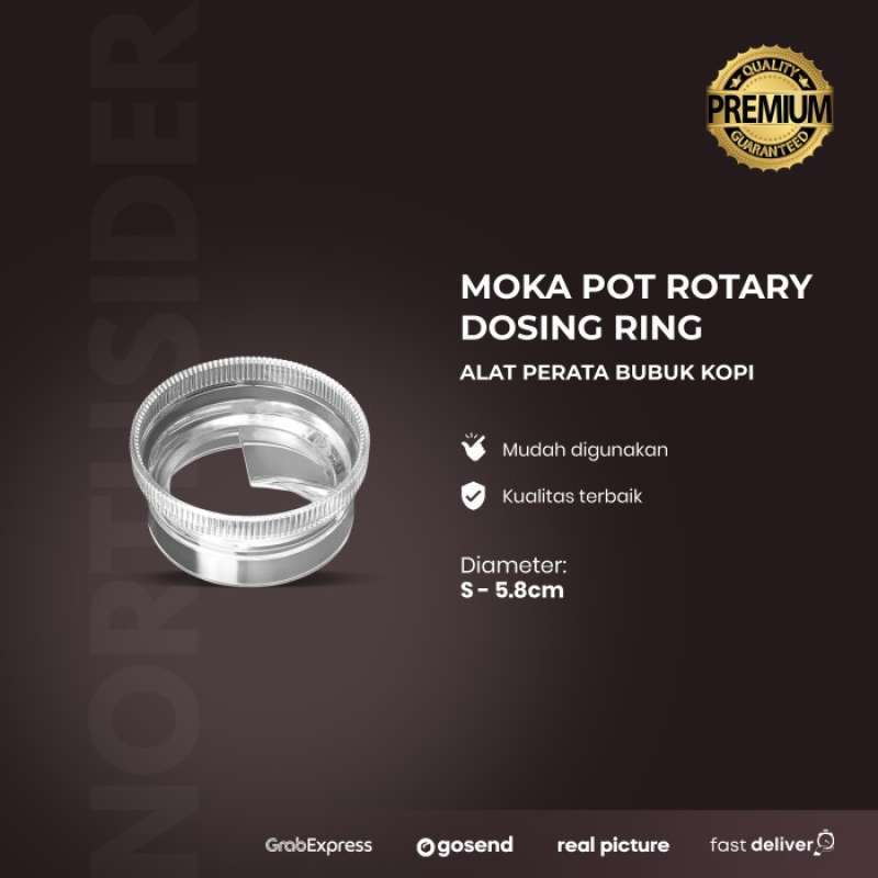 Promo Moka Pot Kopi Powder Coffee Dosing Ring Funnel Rotating Leveling ...