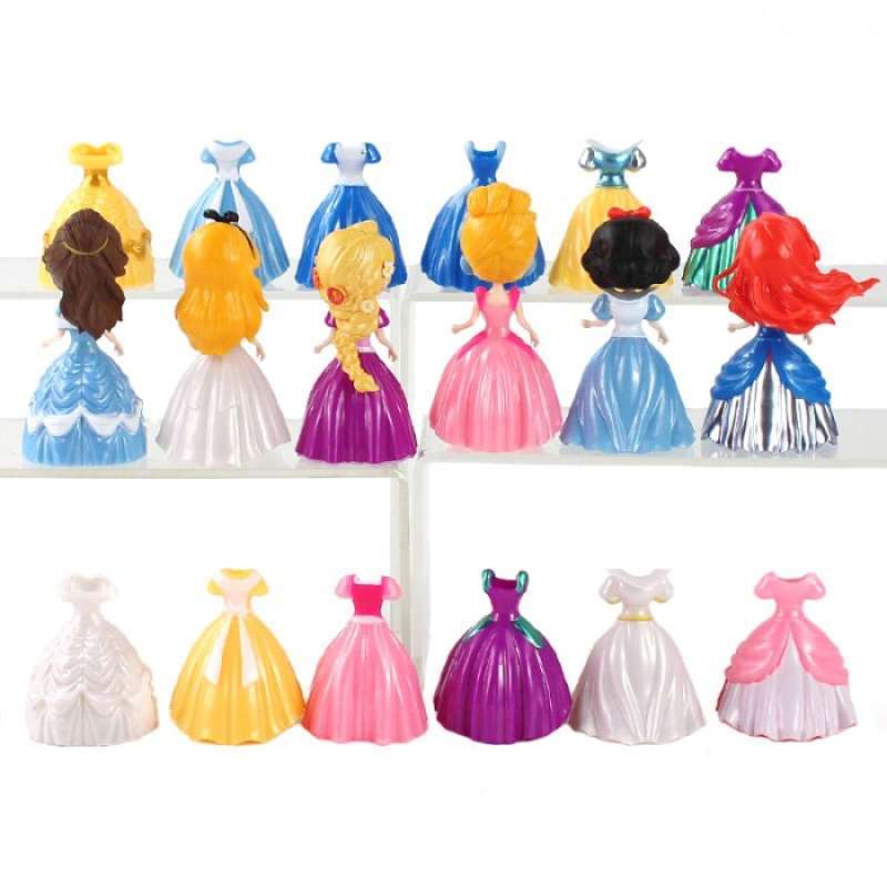 Jual Disney Princess Figure Set Jumbo Size Dress Clip On 6 Figure 12 ...