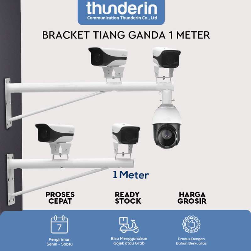 Promo Bracket Double Cctv Pole Mount 1 Meterii Bracket Dinding Ganda 1 ...