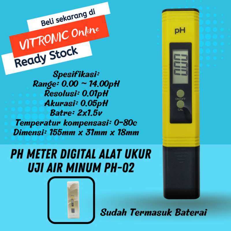 Promo PH Meter Digital Alat Ukur Uji Air Minum PH-02 Diskon 23% di Seller Gamora store ...