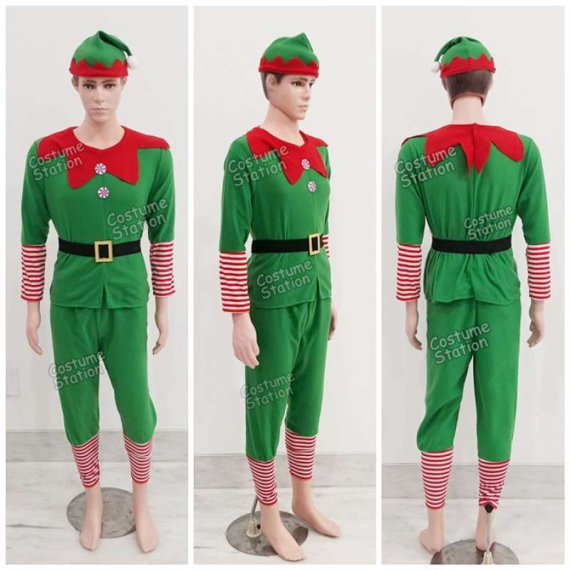 Promo Kostum Green Santa Elf /peri Kurcaci Hijau Natal Christmas Dewasa ...