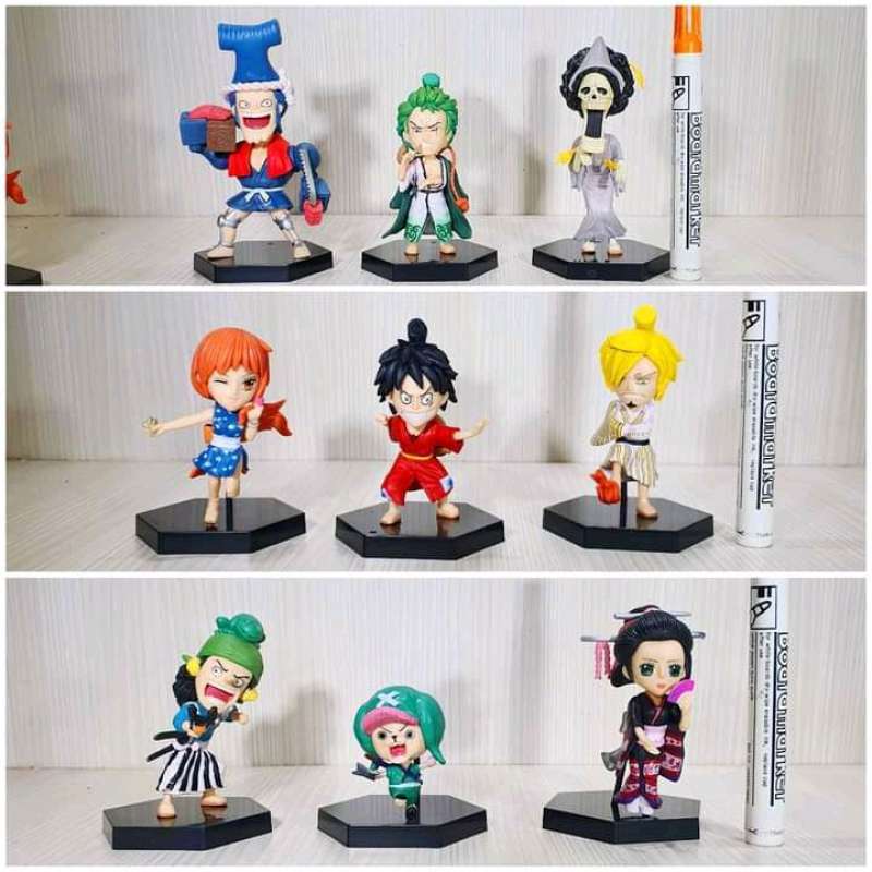 Jual mainan static figure one piece luffy usopp sanji robin nami zoro ...