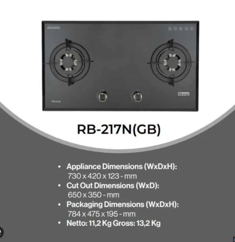 Jual Kompor Gas Tanam Built-in Gas Hob 2 Tungku Rinnai Rb 217 Ng New Produk Di Seller Lucyandri ...