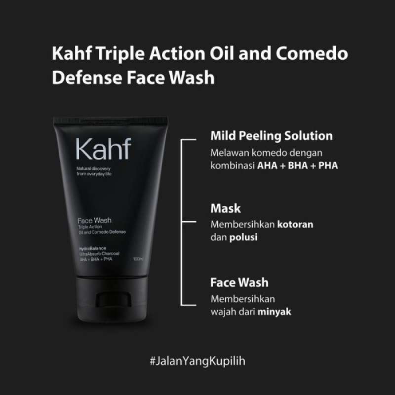 Jual Kahf Triple Action Oil & Comedo Defense Face Wash 100 Ml Sabun ...