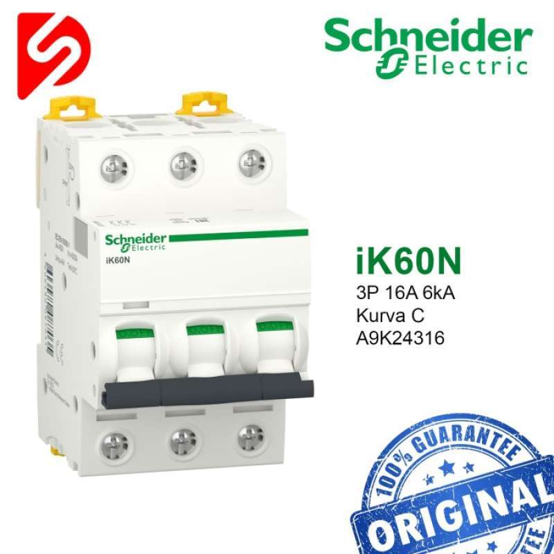 Promo Mcb Ik60n 3p 16a 6ka A9k24316 Kurva C Saklar On Off Schneider ...
