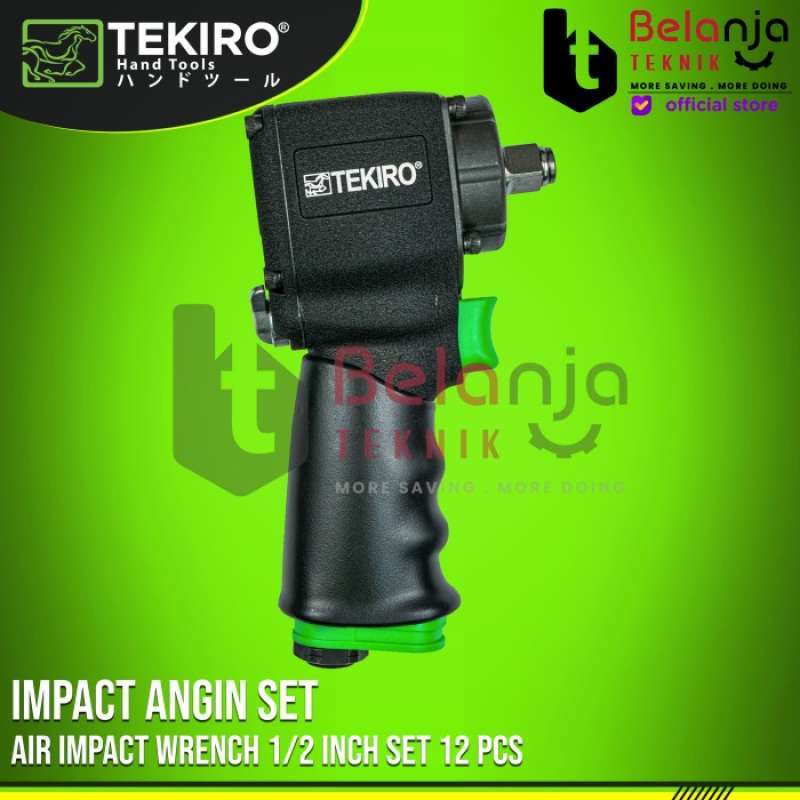 Promo TEKIRO Air Impact Wrench 1/2 Inch Set 12 Pcs Impact Angin Set ...